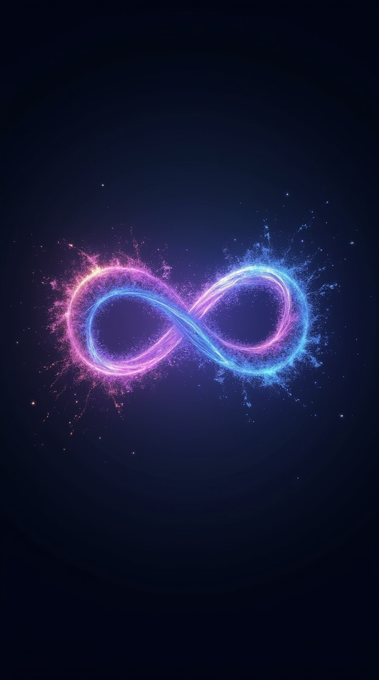 Swirling Infinity Symbol with Plasma Glow - Skillcurb